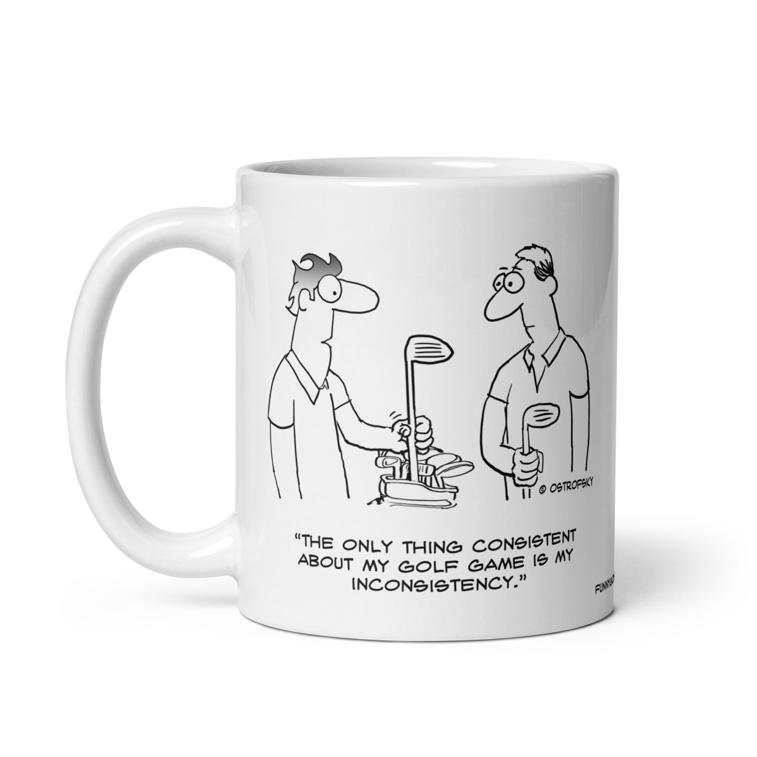 Inconsistency Golf Cartoon Coffee Mug - Funny Golf Quotes