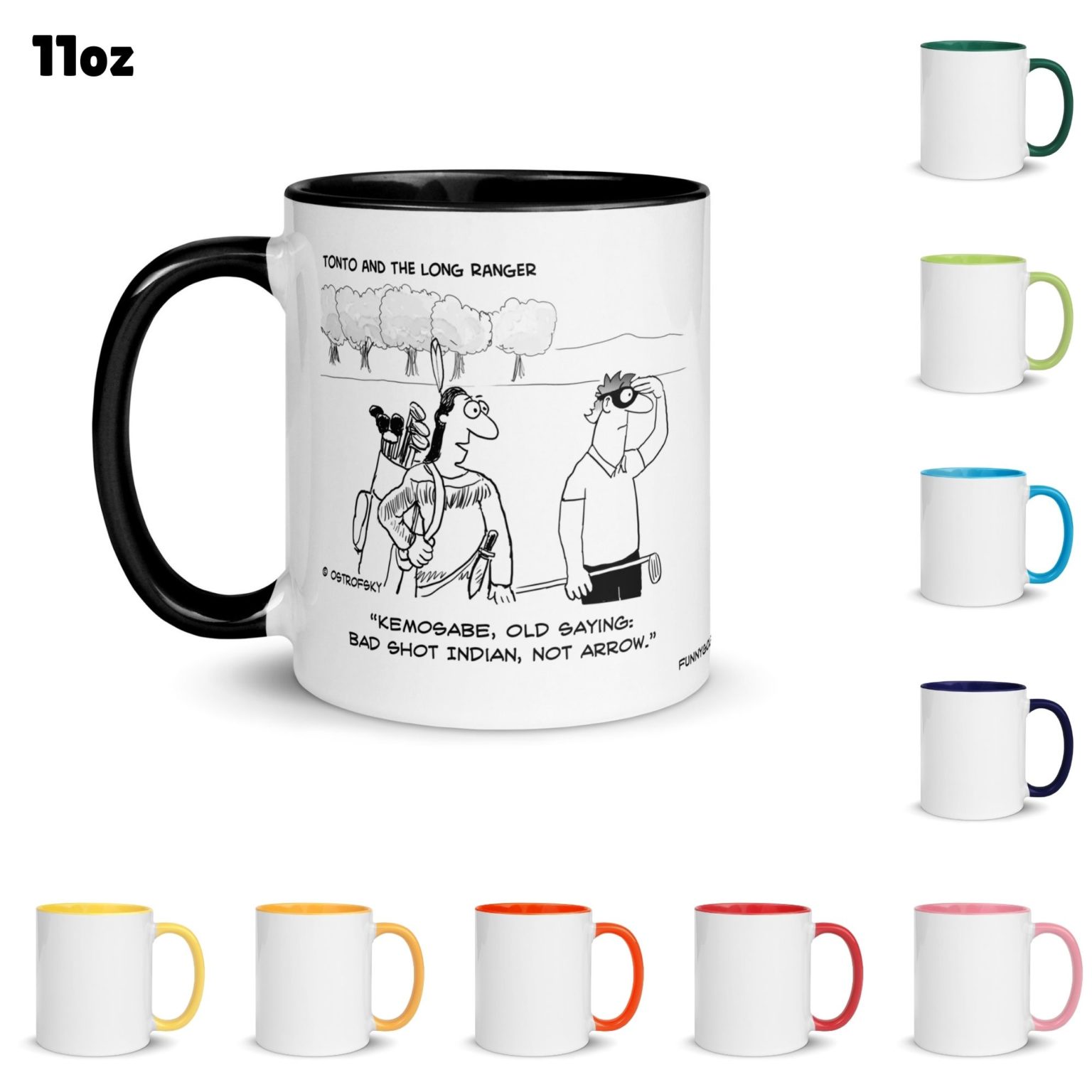 Tonto and the Long Ranger Golf Cartoon Coffee Mug